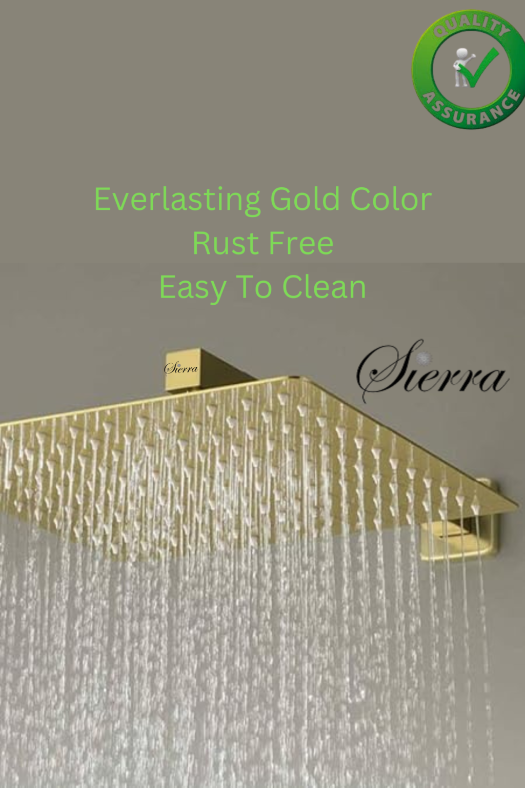 Rainfall Shower Gold PVD Color - Sierra