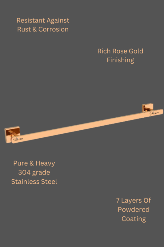 ASPIRE ROSE GOLD(PVD) SQUARE TOWEL ROD - Sierra